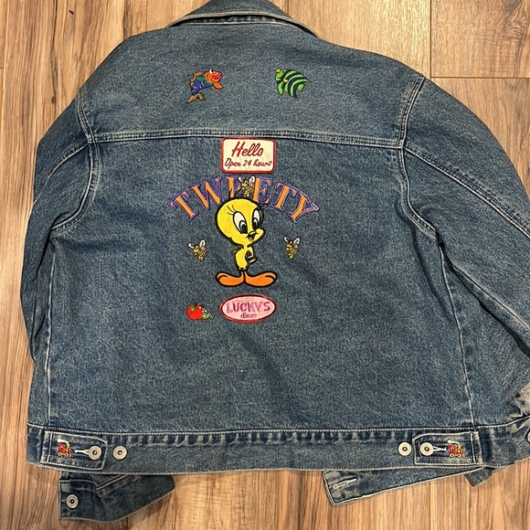 Warner Bros. | Jackets & Coats | Vintage Looney Tunes Denim Tweety Bird ...